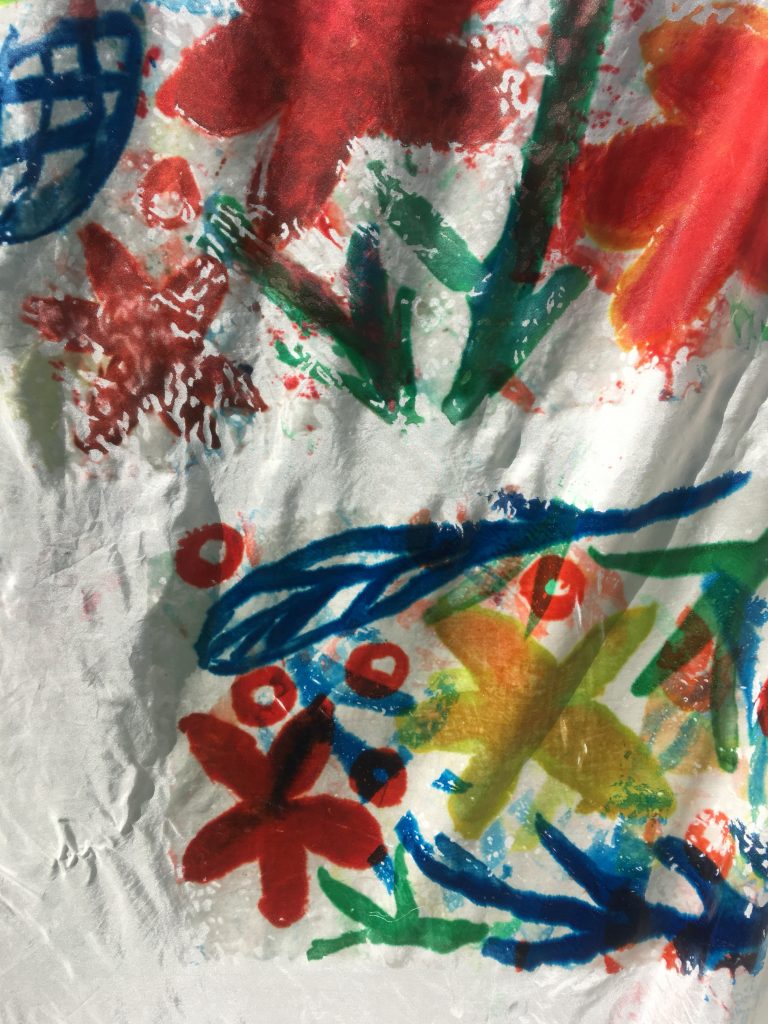 Mono print on fabric - Makergardener