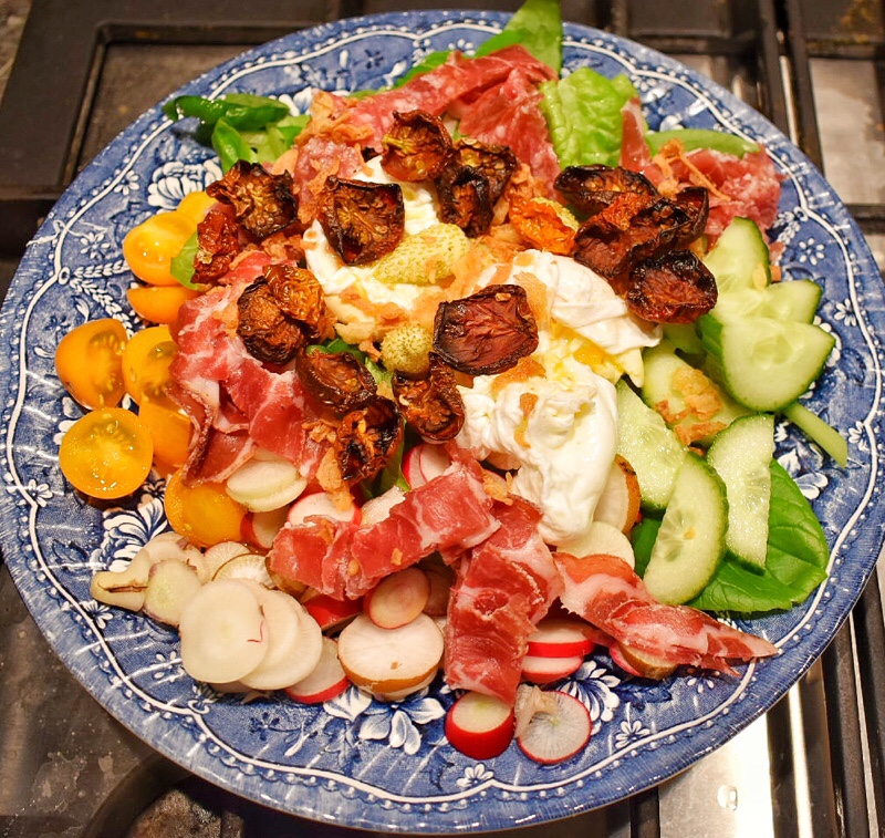 pak choi and gem lettuce salad - Makergardener